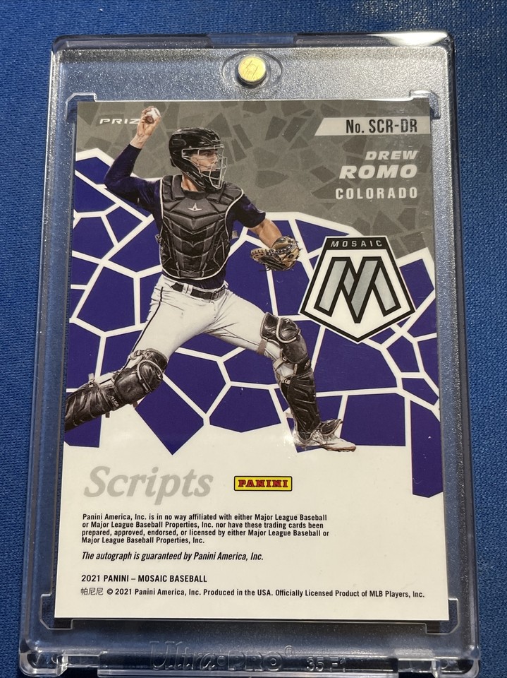2021 Mosaic Baseball Drew Romo Autograph Scripts Gold Prizm | eBay