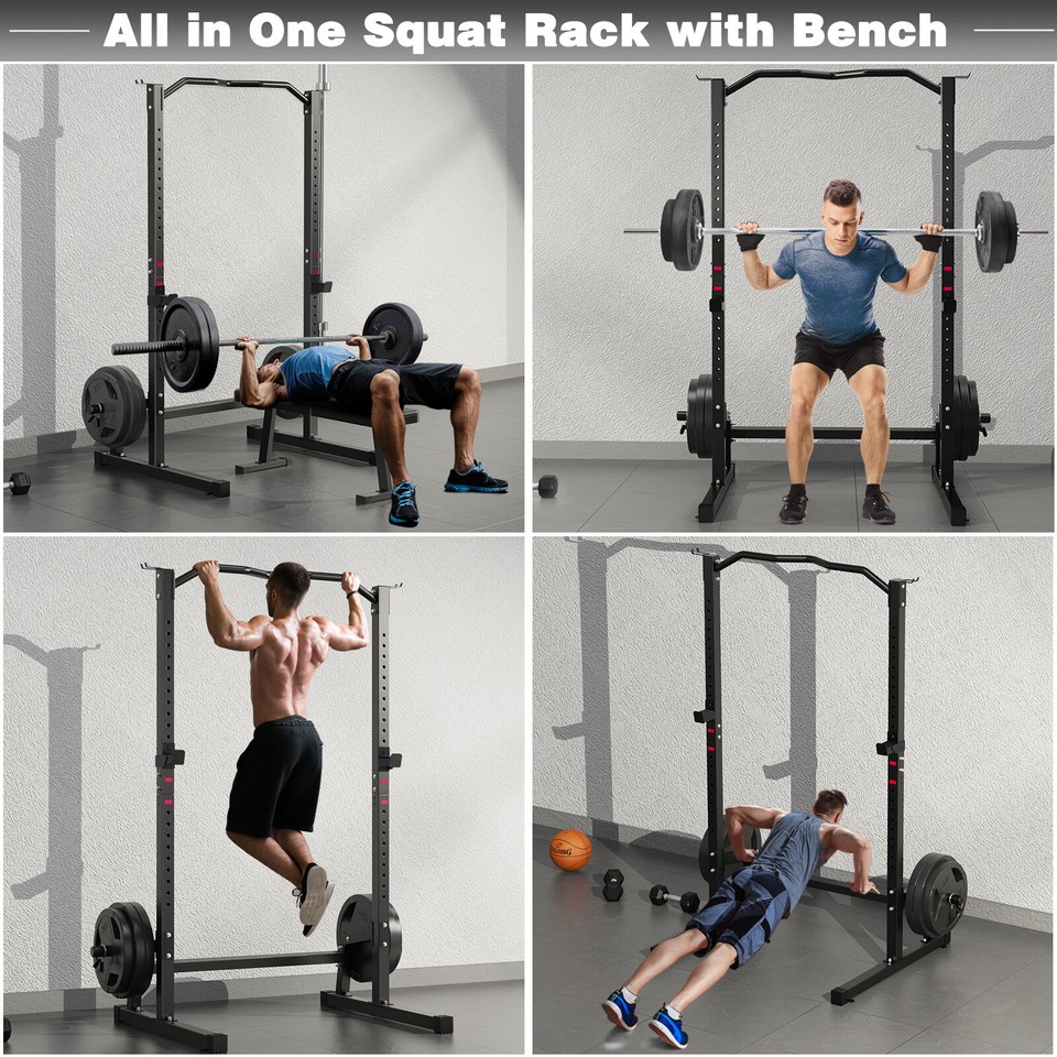 Weight Bench With Squat Rack Barbell Power Rack with Pull Up Bar Bench ...