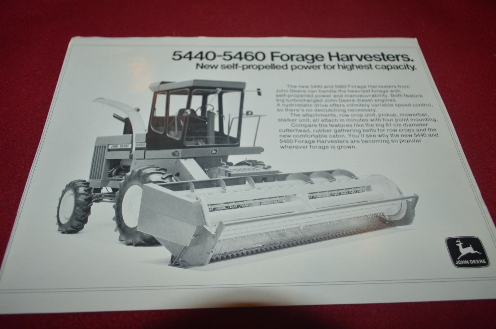 John Deere 5440 5460 Forage Harvester For 1976 Dealer's Brochure AMIL15 ...