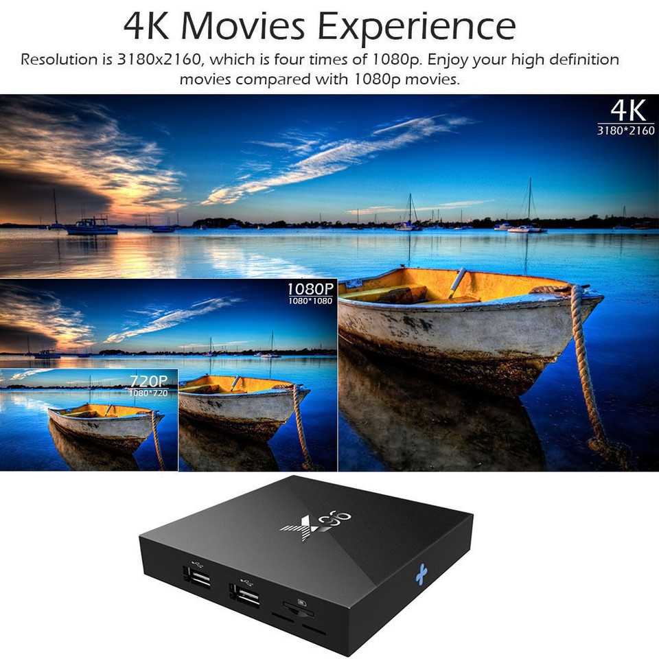X96 4K S905X Smart Android 6.0 Quad Core TV BOX WiFi VP9 Latest 16.1 ...