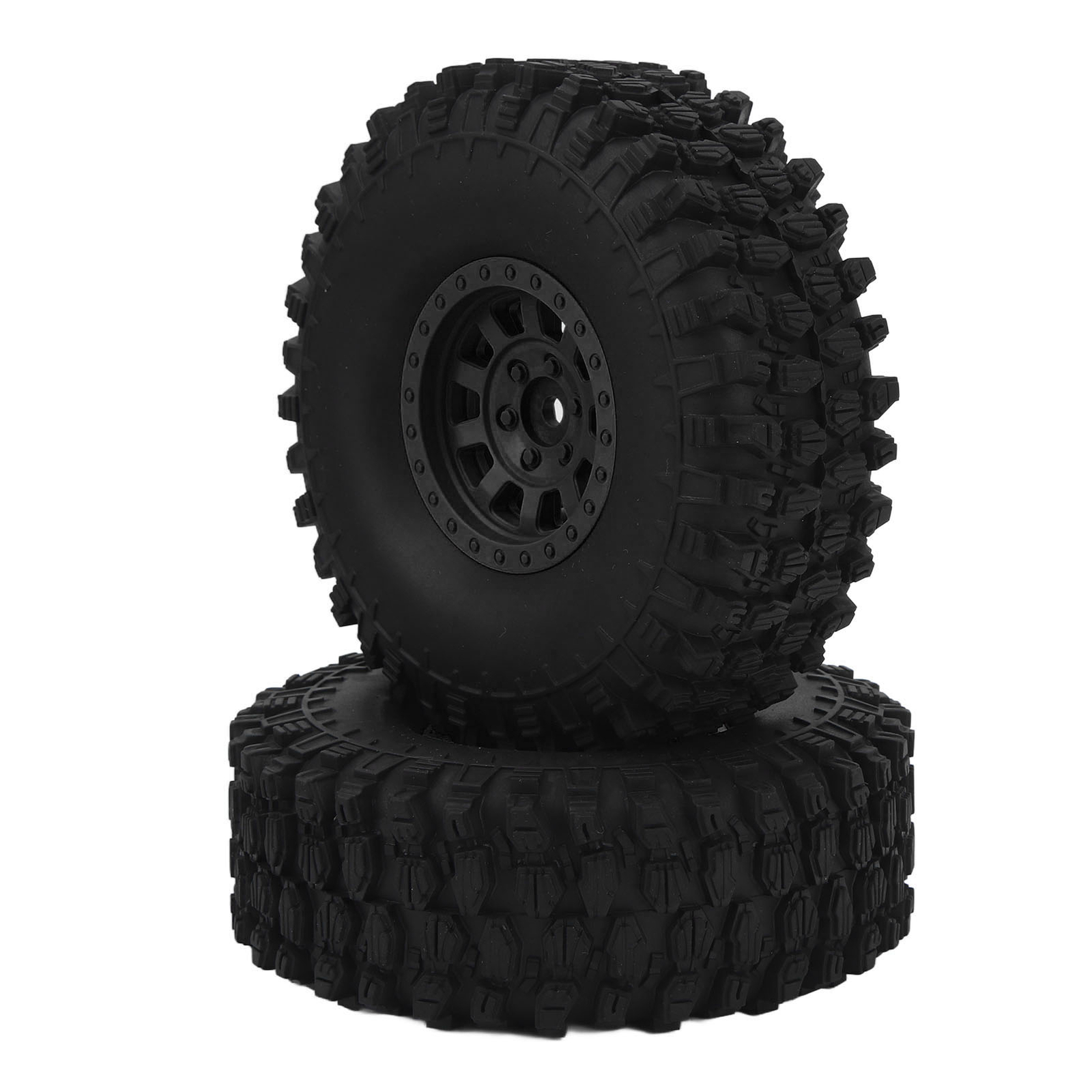 (Black)4PCS RC Car Tire Wheel 120mm 1.9in Rubber With 10 Spoke Nylon ...