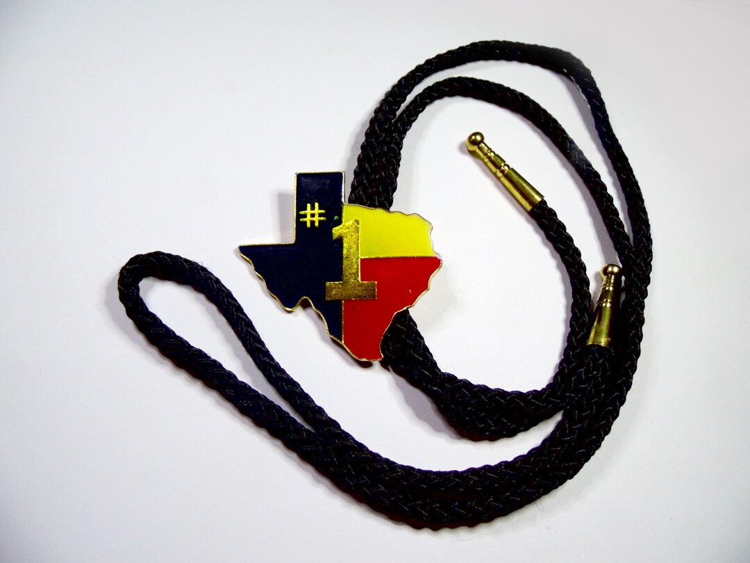 Ladies Vintage Texas Bolo #1 gold tone Enamel cotton cord 17 each side ...