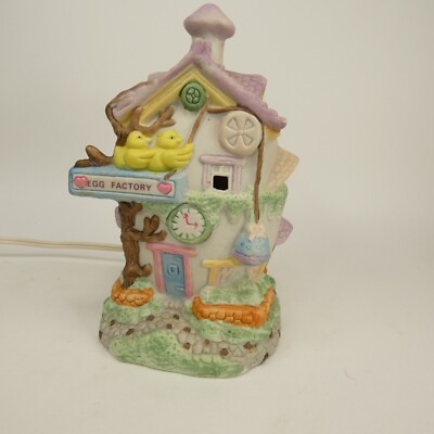 Easter House Station 1993 Hand Painted Porcelain Lighted night light ...