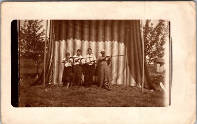 Men Boys With Guns RPPC Real Photo Postcard 1904-1918 JD28 | eBay