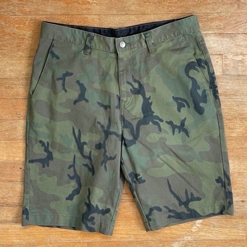 Volcom Shorts Size 34 Waist Green Camouflage Print Twill Cotton Blend ...