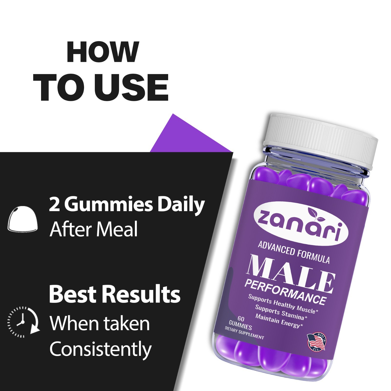 (1 Pack) Zanari Gummies - Premium Male Health Support, Formulated for ...