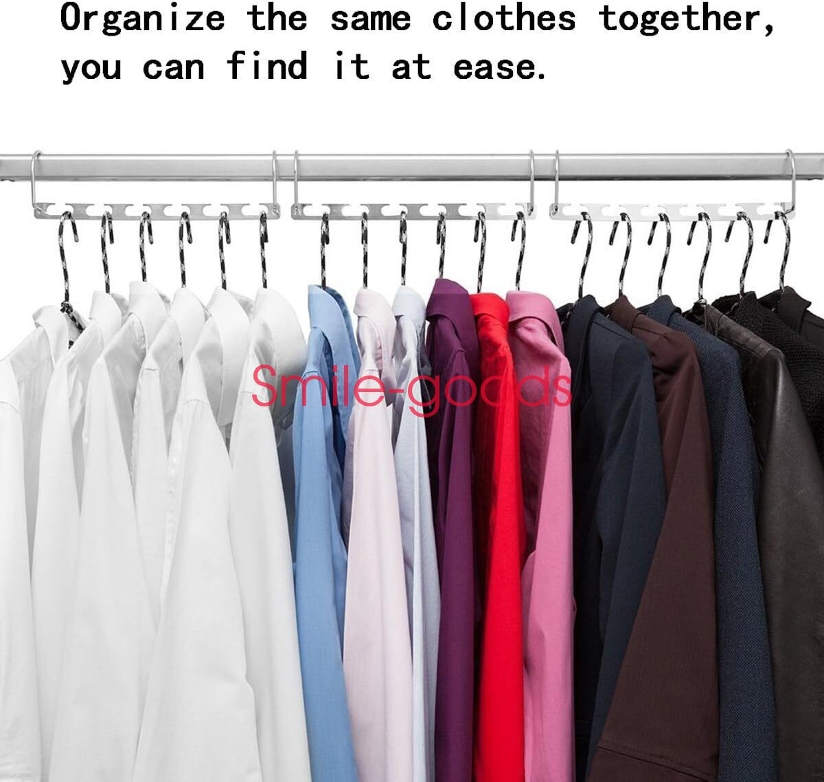 6 Pack Magic Clothes Hangers Organizer Closet Space Saving Saver Metal ...