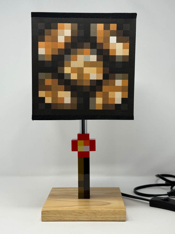 MOJANG Minecraft Glowstone Night Table/Desk Lamp with Shade 14" NO BULB ...