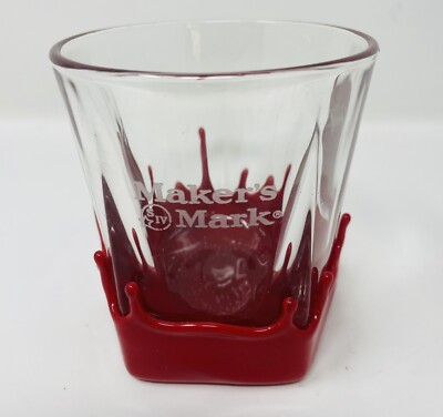 Makers Mark Pentagon Red Wax Drip Whiskey Rocks Glass 3.5"x3.5" | eBay