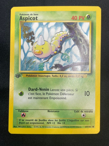 Pokemon 1st Edition Base Set Aspicot Weedle FRENCH NM/Mint | eBay