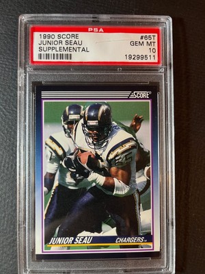 JUNIOR SEAU 1990 Score Supplement #65T RC PSA 10 GEM MINT / HOF ...