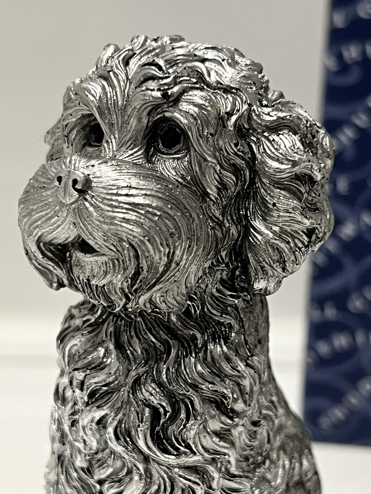 Cockapoo Dog Ornament Figure Silver Sitting Gift | eBay UK
