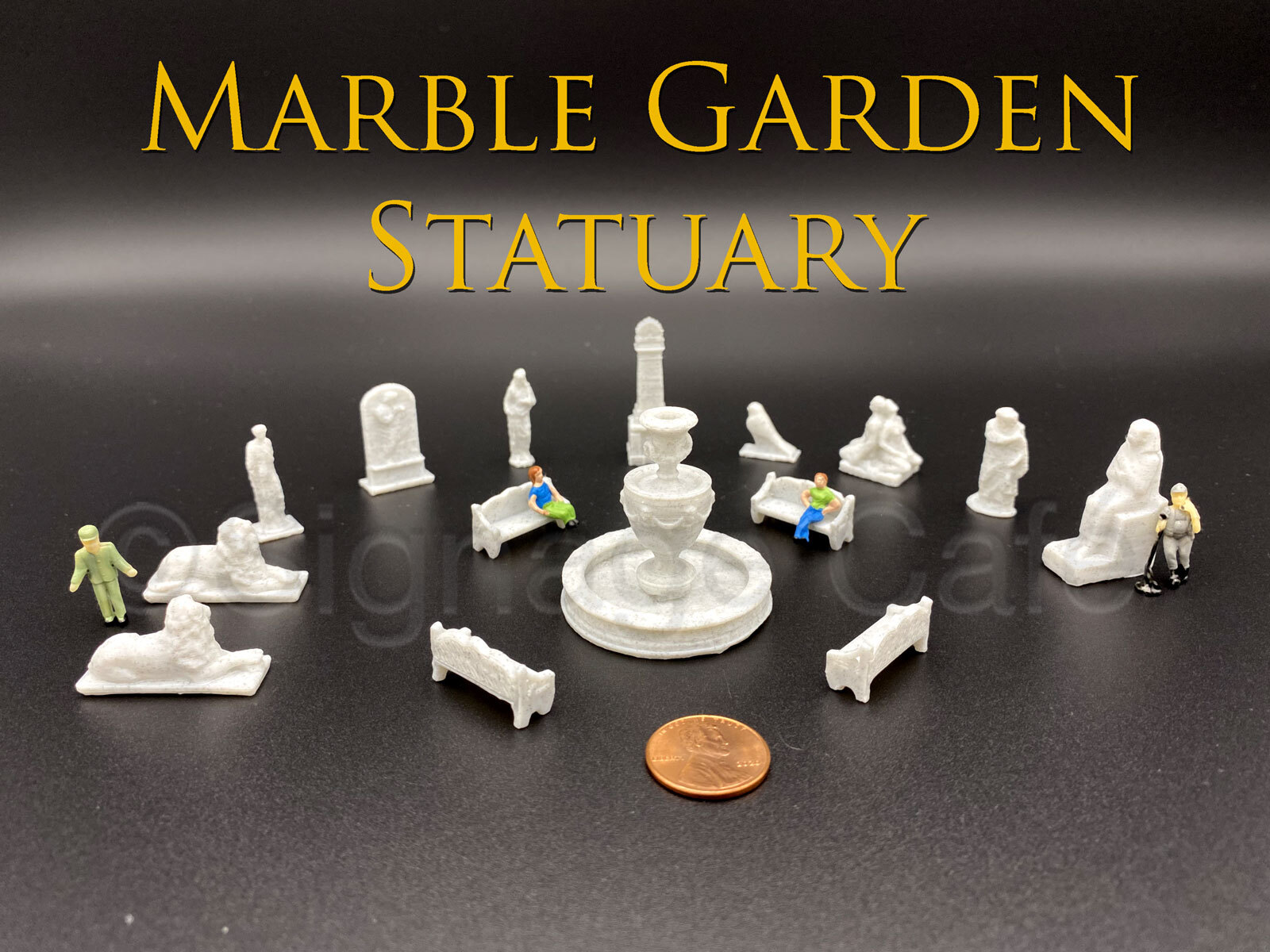 15 pc HO Scale Garden Statue Collection - 3D Print Model Railroad Train ...
