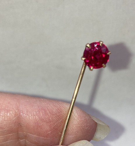 GORGEOUS ANTIQUE 14K GOLD STICK PIN WITH BEAUTIFUL RUBY | eBay
