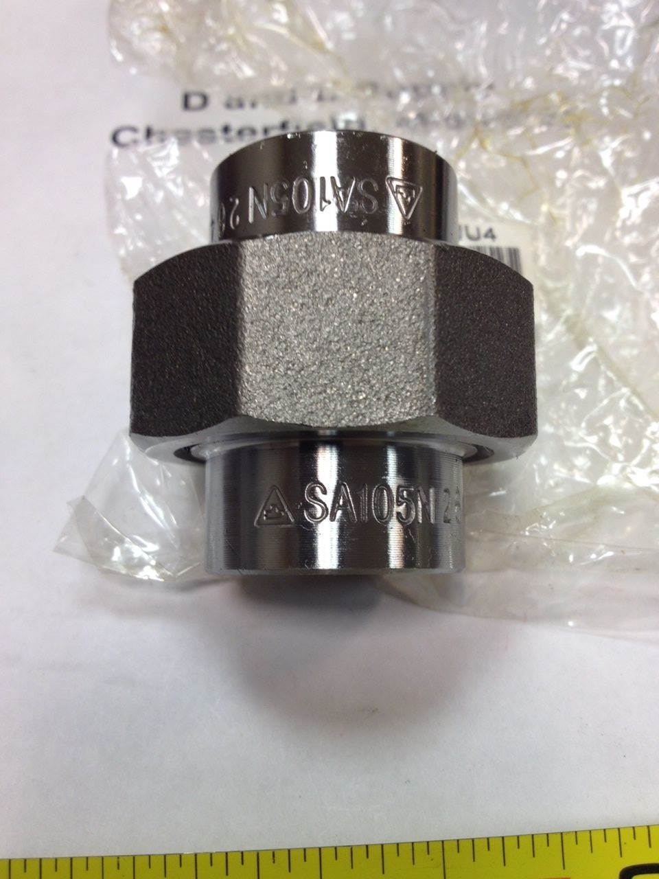 Qty 3, Socket Weld Pipe Unions, 1/2", Forged Steel, 3M Sp-83, SA105N ...