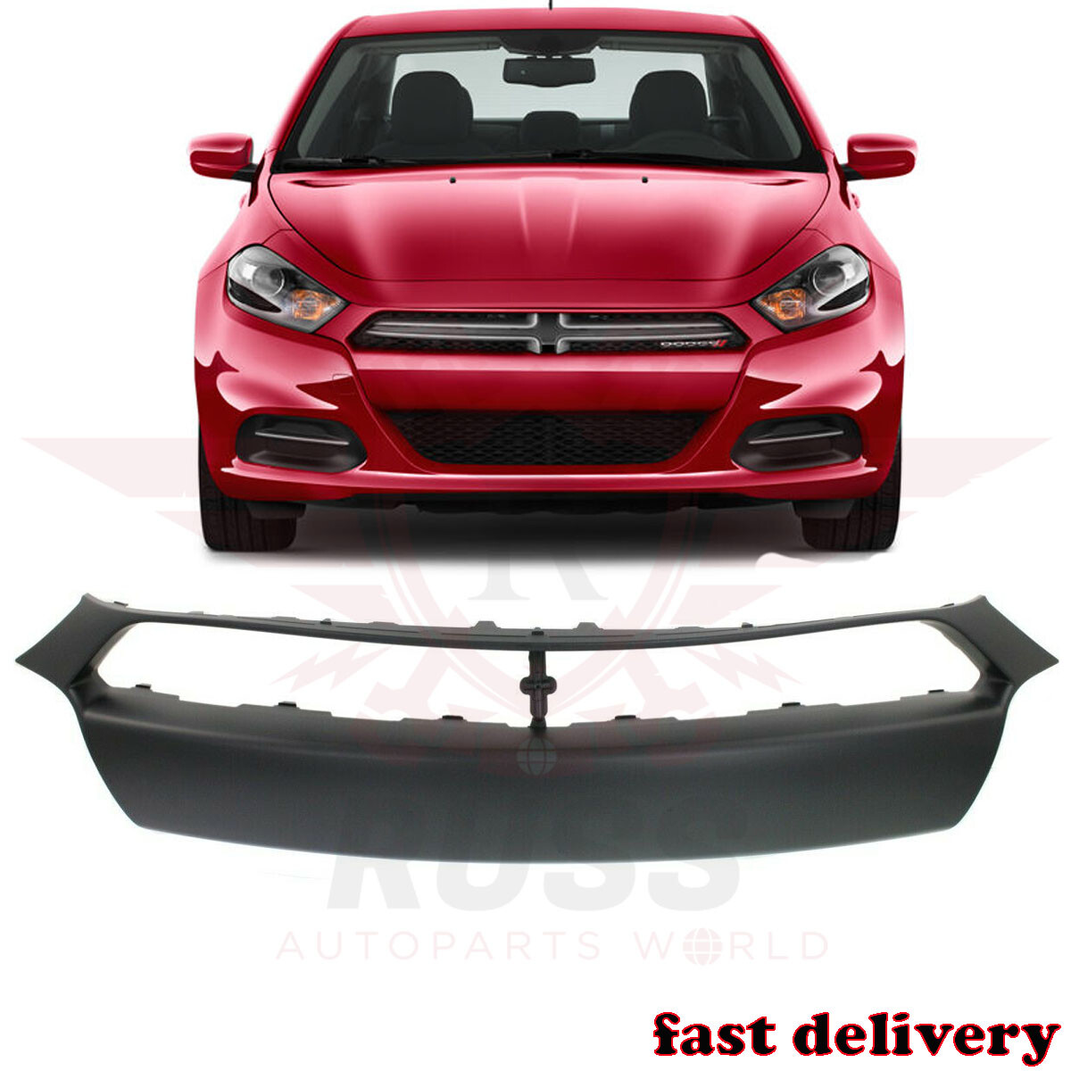 Front Bumper Cover Molding Trim Fits 2013-16 Dodge Dart Ch1044110 ...