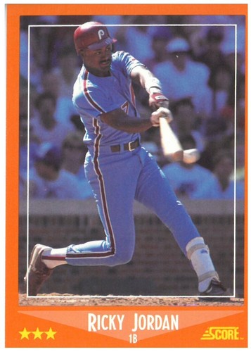 1988 Score Rookie & Traded #68T Ricky Jordan Philadelphia Phillies | eBay