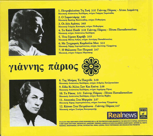 Giannis Parios - Self Titled / Greek Music CD Reissue - His 1st Album ...