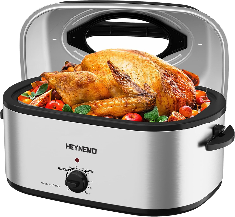 26 Quart Electric Roaster Oven with Visible & Self-Basting Lid, Large ...