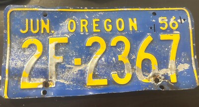 Vintage 1956 June Oregon License Plate 2F-2367 | eBay