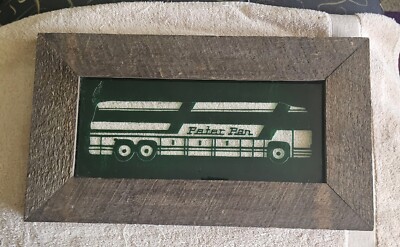 Peter Pan Coach Bus Collectible. Hand Etched Real Wood Frame. 18 Inches ...
