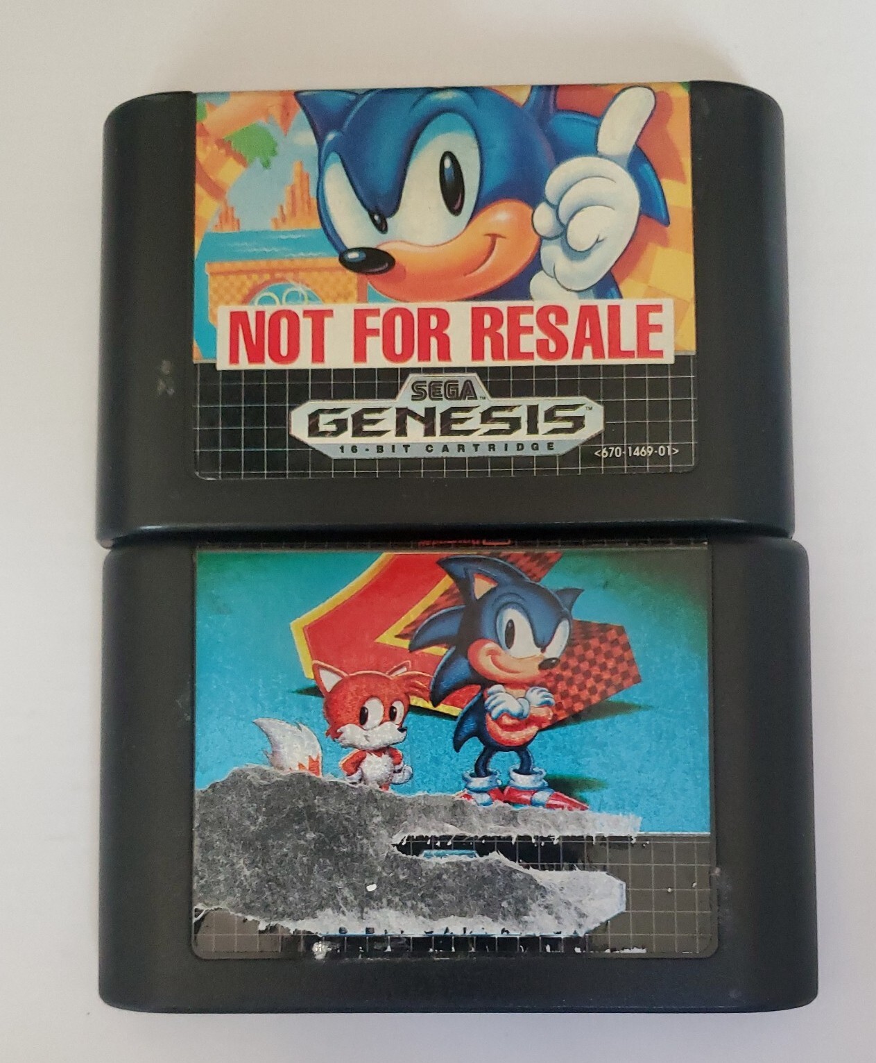 Sonic The Hedgehog 1 & 2 Authentic Sega Genesis Games Lot Tested ...
