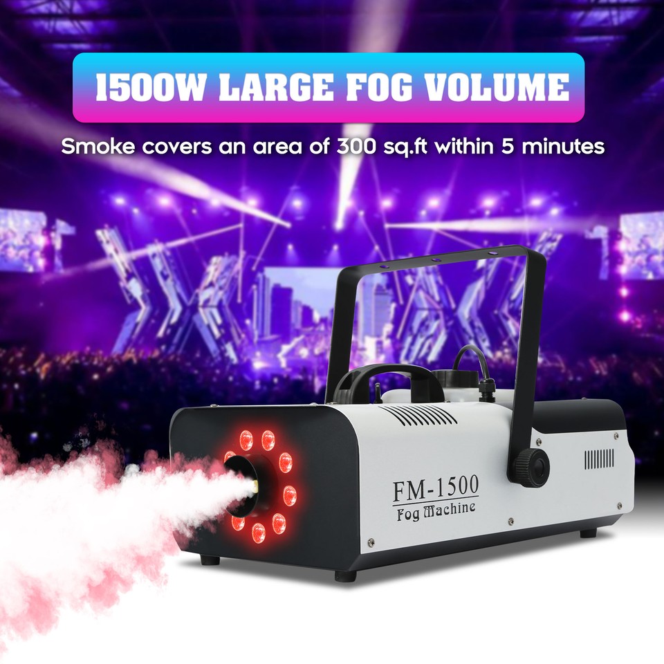 1500W Fog Smoke Machine RGB LED Stage DJ Fogger Smoke Effect Multi ...
