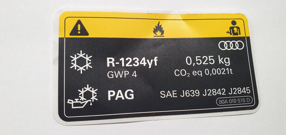 Genuine Audi Q5 17- Aircon gas warning sticker label 80A010515D | eBay