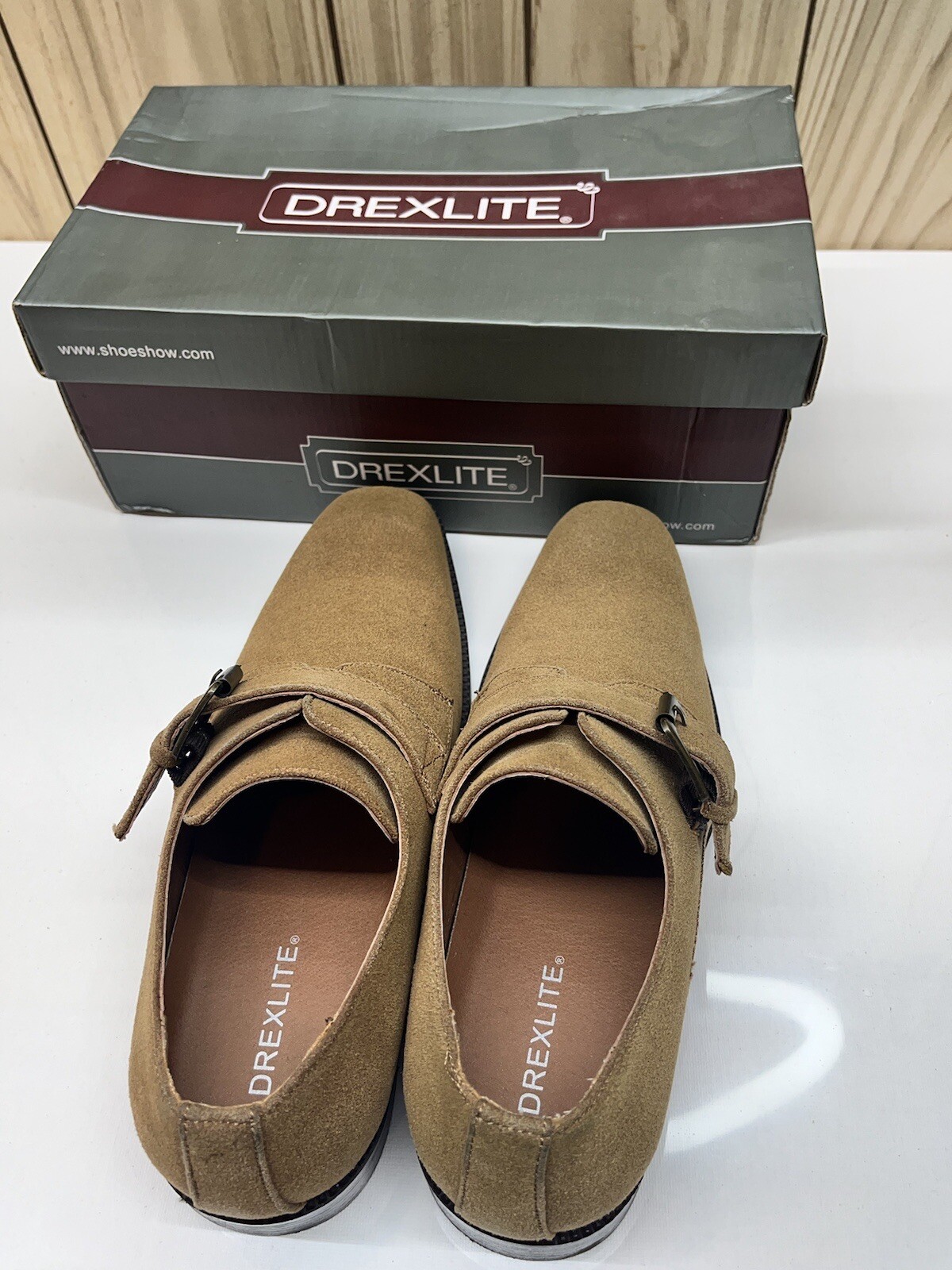 New Tan Suede Drexlite Men’s Size 8 Medium Dress Shoes. New With Box | eBay