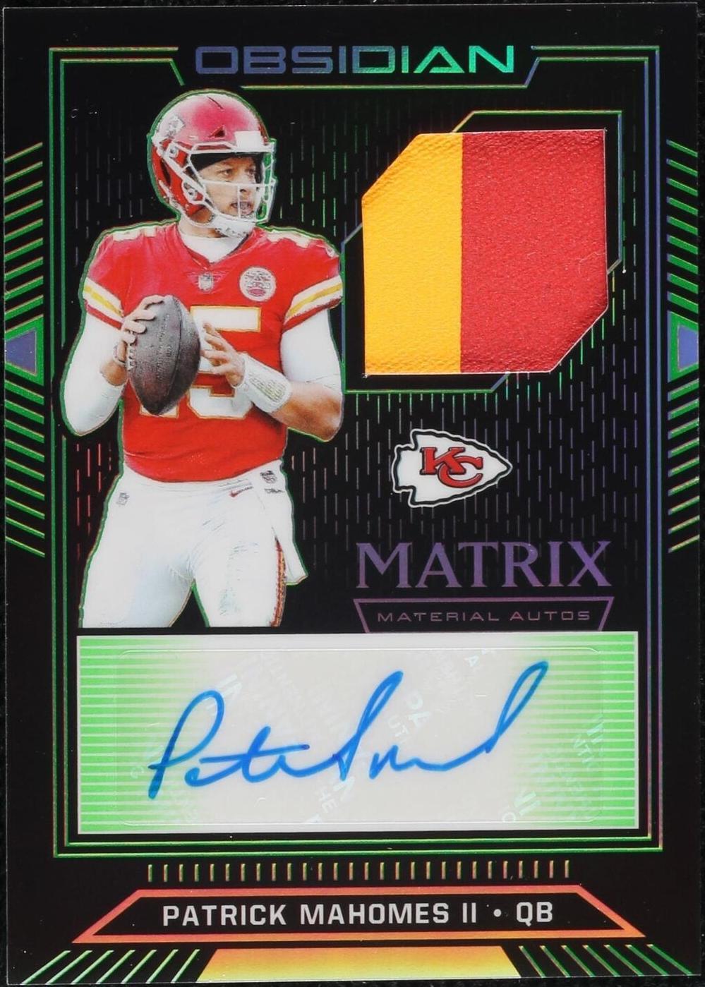 2019 Panini Obsidian - Matrix Material Autographs Patrick Mahomes II # ...