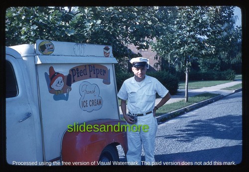 Vintage 35mm Slide - Pied Piper French Ice Cream Truck with Vendor ...