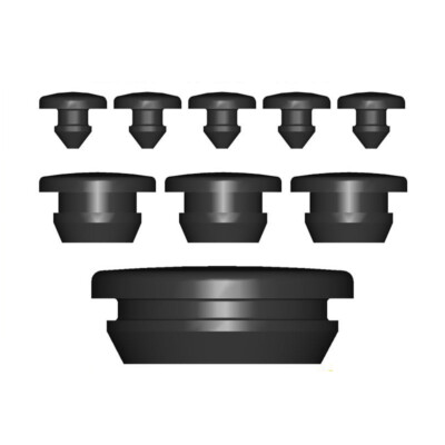 Φ2.5-30mm Snap-On Hole Plugs Bung Black Silicone Rubber Blanking End ...