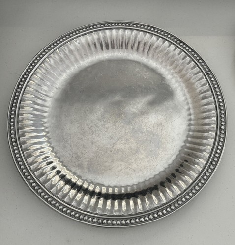 The Wilton Co LARGE Pewter 15.5” Flutes And Pearls Round Serving ...