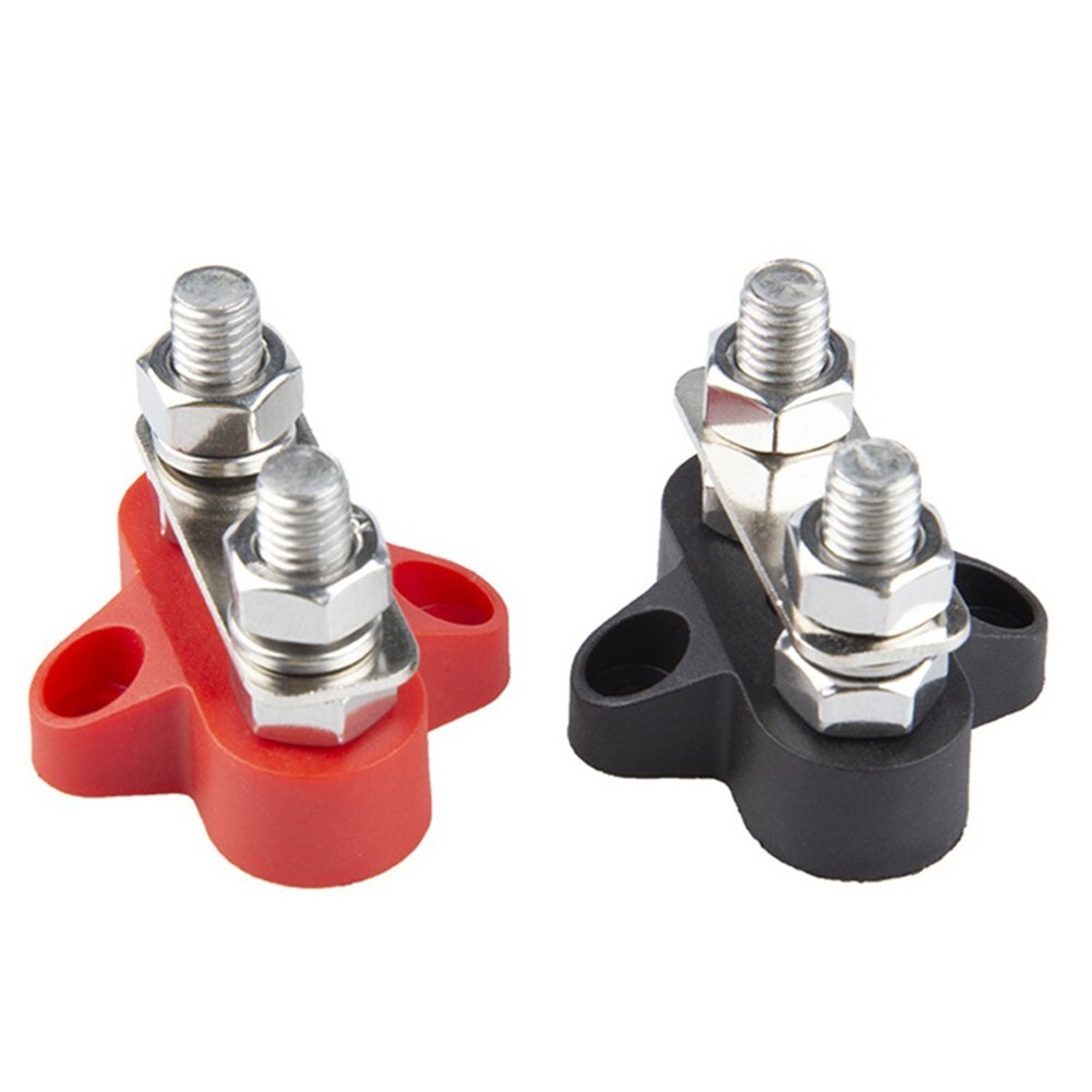 Red and Black Terminal Blocks for Power Distribution M6 Studs (2 Pieces ...