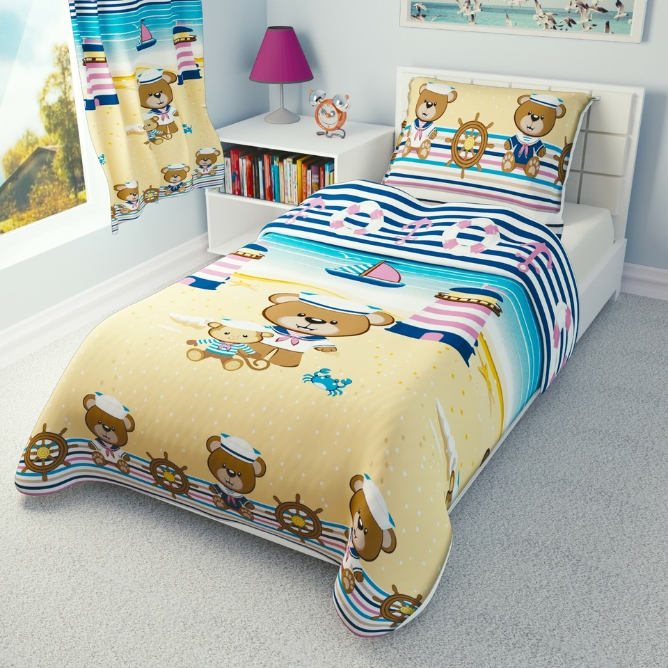 Cot Cot bed Toddler Bed Bedding Set Curtains Nursery Baby Boys Girls ...