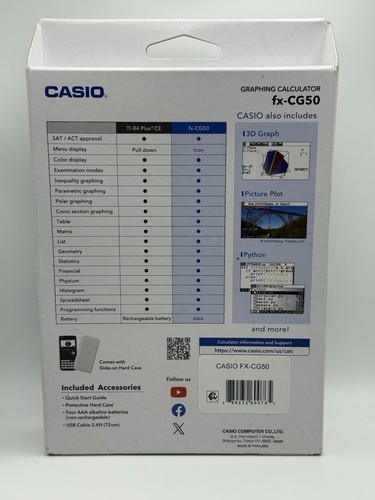 Casio FX-CG50 Color Graphing Calculator with Natural Textbook Display ...