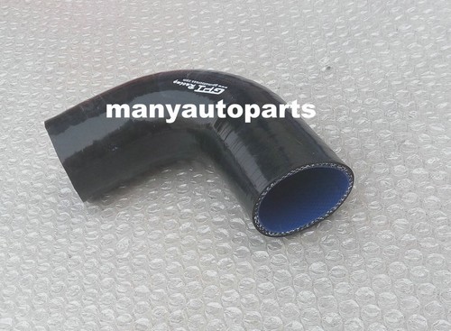 90 Degree Silicone Hose Elbow Bend 57mm BLACK Rubber Coolant Radiator ...
