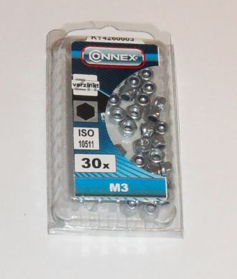 30 Sechskantmuttern, M3 verzinkt Sicherungsmutter Muttern Mutter ...