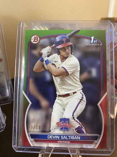 🔥🔥ONLY LISTING 🔥🔥2023 Bowman Draft RED/GREEN Gradient Devin Saltiban ...