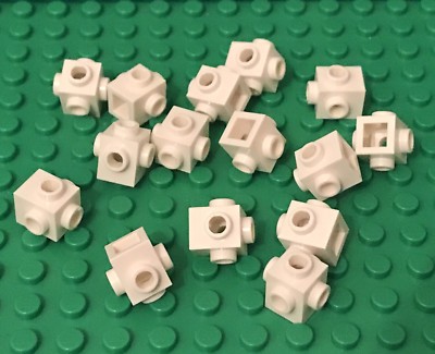 Lego 15 Pieces White Brick 1x1 Modified With Studs On 4 Sides Building ...