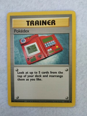 1995 POKEMON POKEDEX TRAINER CARD 87/102 BASE SET RARE | eBay