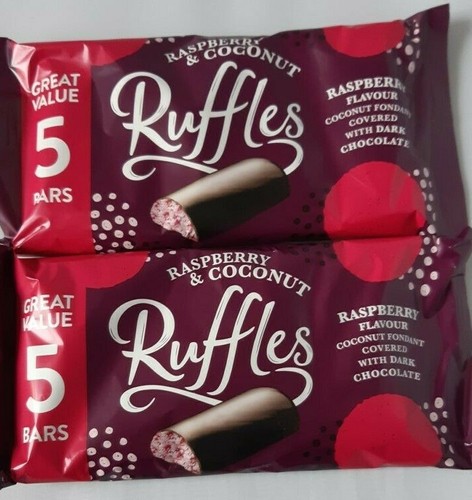Ruffles Raspberry & Coconut x10 Dark Chocolate Bars BRAND NEW SHIPS ...