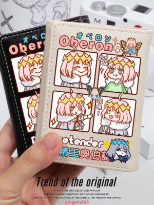 Fate/Grand Order Oberon Anime Black/White PU Leather Purse Short Wallet ...