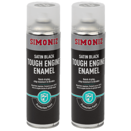 Simoniz Satin Black Tough Engine Enamel 500ml Car Spray Paint ...