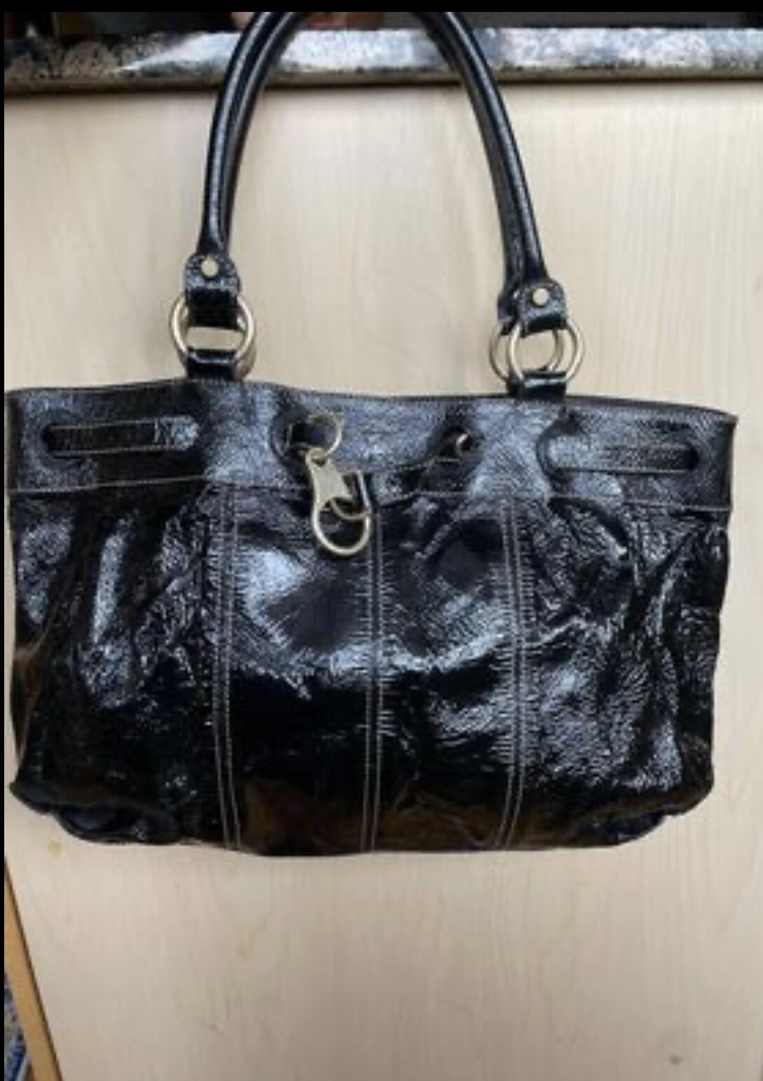 Sigrid Olsen Black Patent Leather Tote - Gem