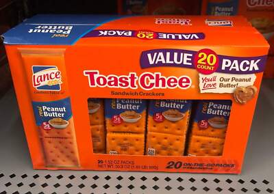 Toastchee Lance Sandwich Crackers Cheese Peanut Butter Crackers 20 pack ...
