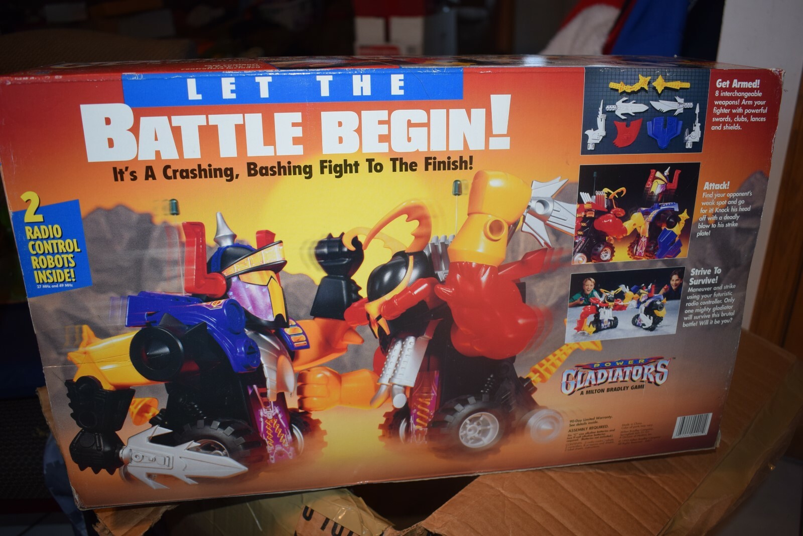 VINTAGE 1994 MILTON BRADLEY POWER GLADIATORS GAME OF BATTLING ROBOTS ...