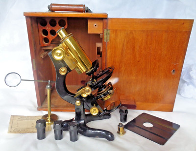 FINE W. WATSON LONDON ANTIQUE BACTIL COMPOUND MICROSCOPE & CASE | eBay