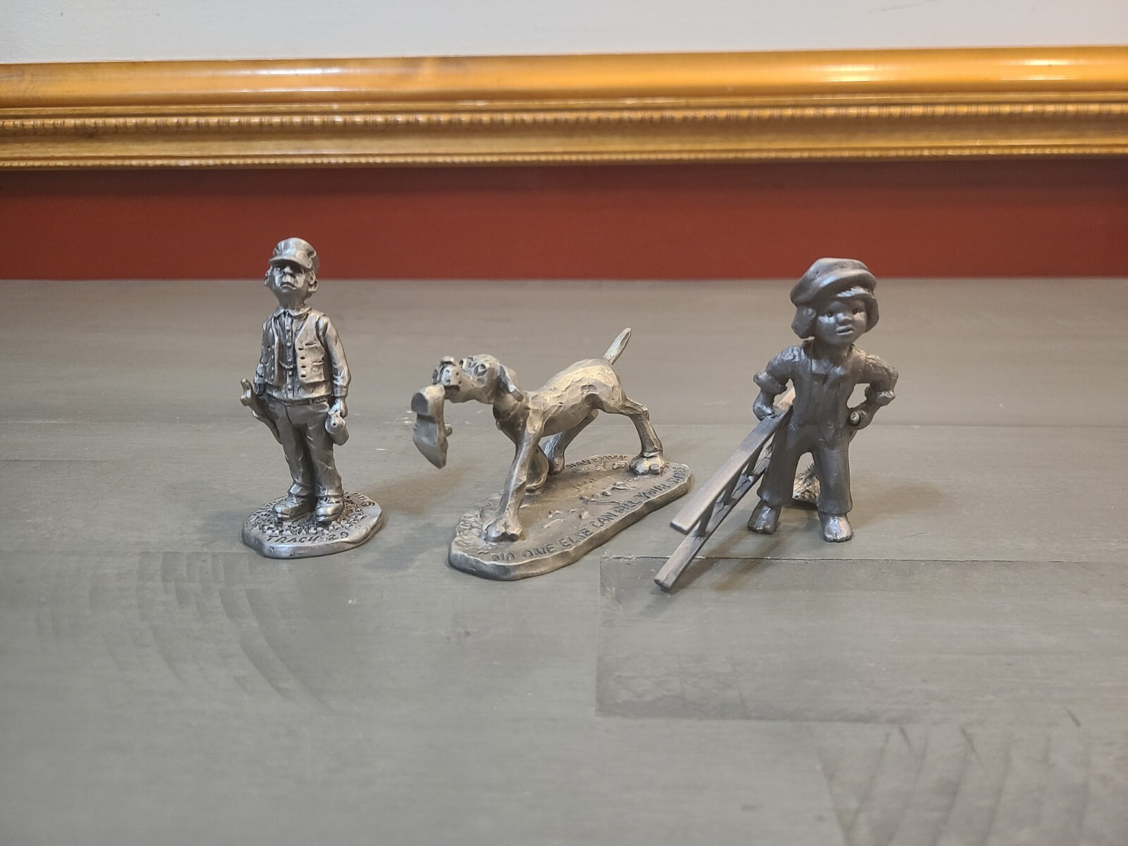 1970s Lot of 3 Pewter Miniature Figurines Hudson Track 29 1787 Hallmark ...