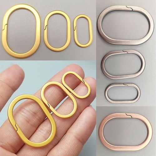 Real Oval Key Rings Titanium Alloy Keychains Buckle Male Creativity Gift | eBay